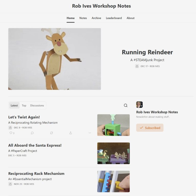 Workshop Notes – Rob Ives
